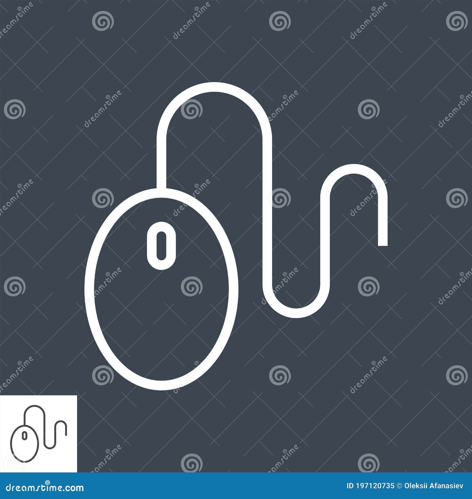 Computer Mouse line icon stock vector. Illustration of shiny - 197120735