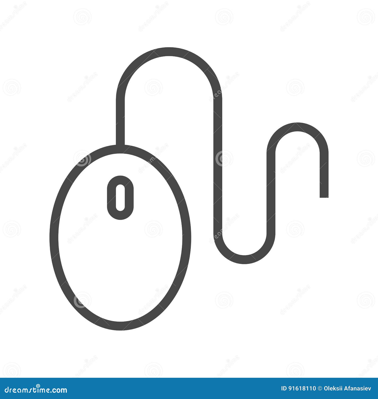Computer Mouse line icon stock vector. Illustration of black - 91618110