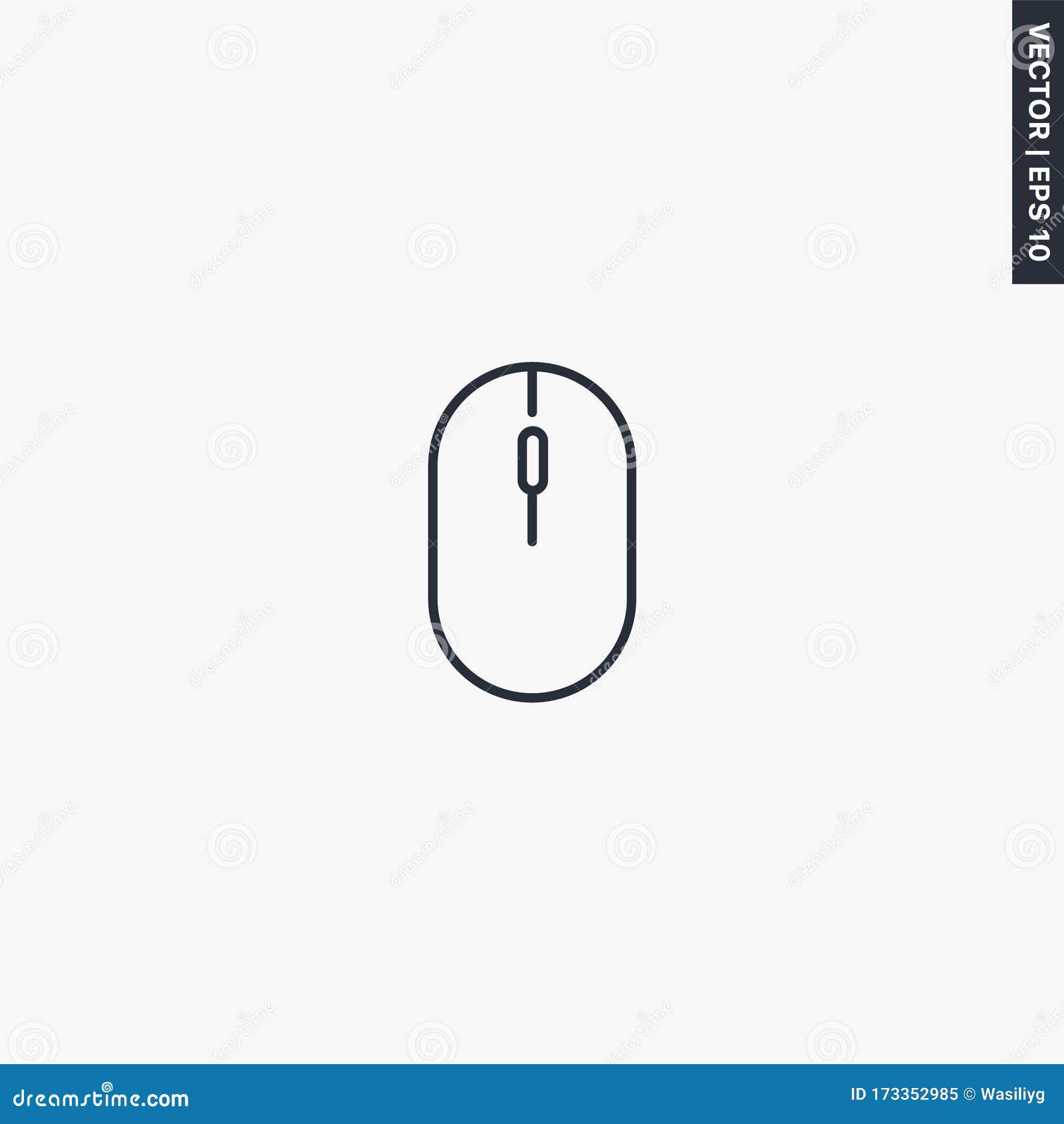 Computer Mouse, Linear Style Sign for Mobile Concept and Web Design ...