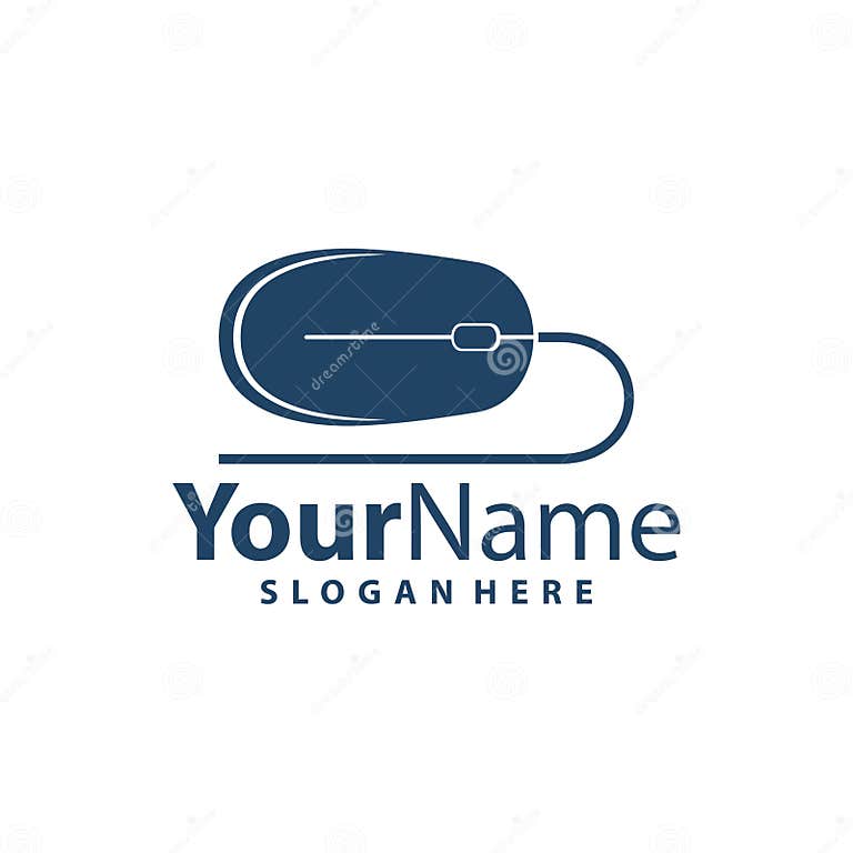 Computer Mouse Logo Design Vector Illustration. Mouse Logo Concept ...