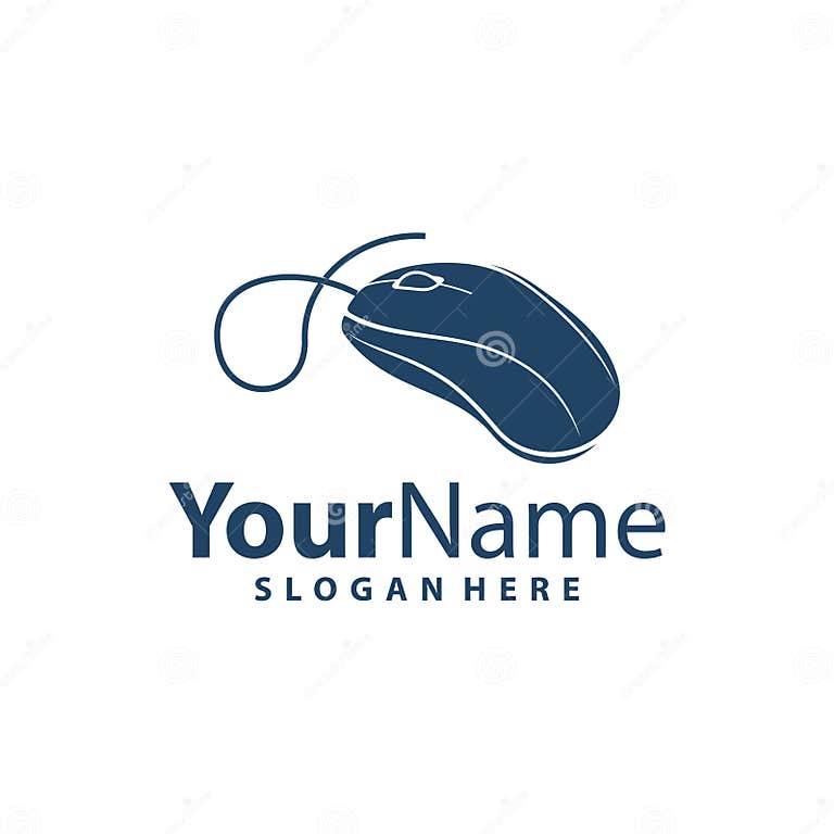 Computer Mouse Logo Design Vector Illustration. Mouse Logo Concept ...