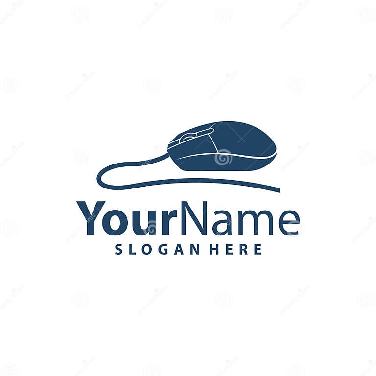 Computer Mouse Logo Design Vector Illustration. Mouse Logo Concept ...