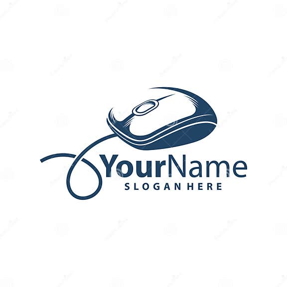 Computer Mouse Logo Design Vector Illustration. Mouse Logo Concept ...