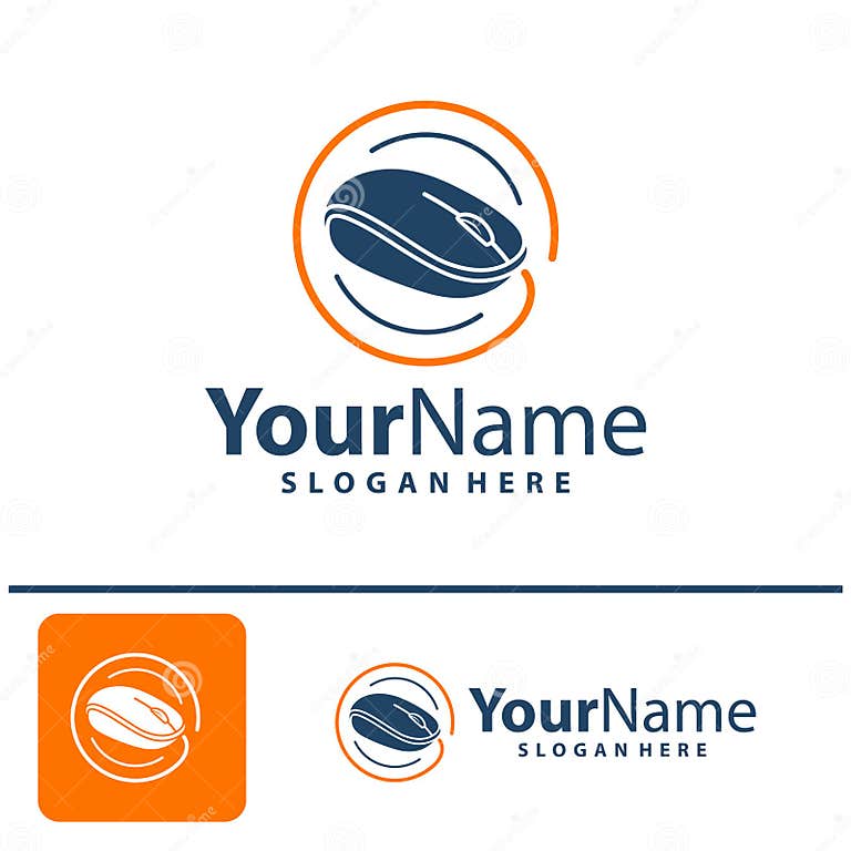 Computer Mouse Logo Design Vector Illustration. Mouse Logo Concept ...