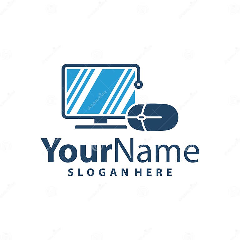 Computer Mouse Logo Design Vector Illustration. Mouse Logo Concept ...