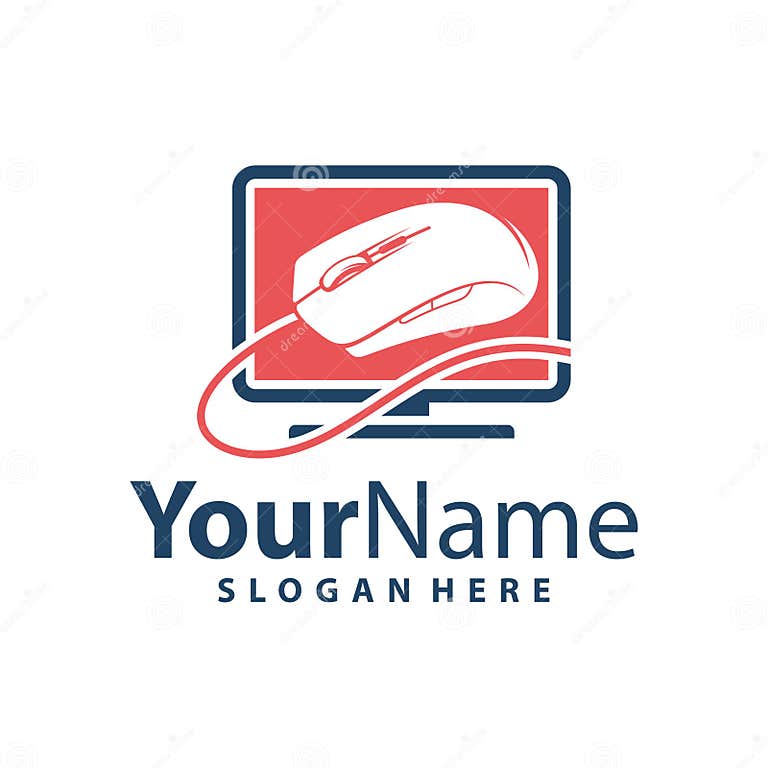 Computer Mouse Logo Design Vector Illustration. Mouse Logo Concept ...