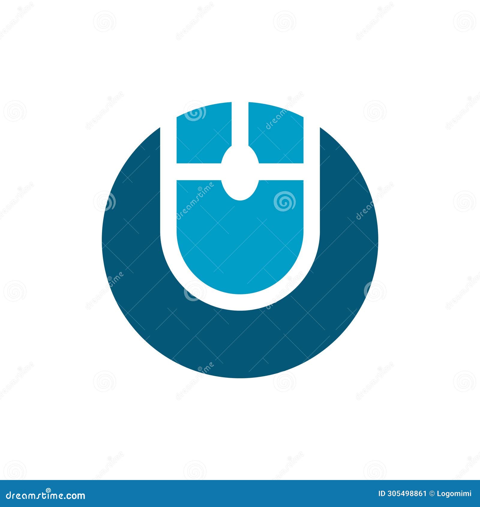 Computer Mouse Logo Icon Design Template, Circle Shape Symbol, Vector ...