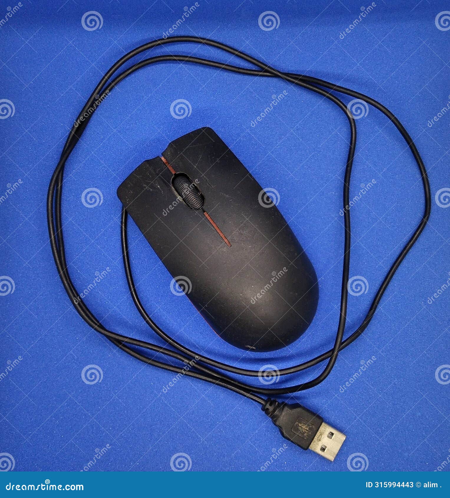 Computer Mouse with Long Black Cable Stock Image - Image of mouse, long ...