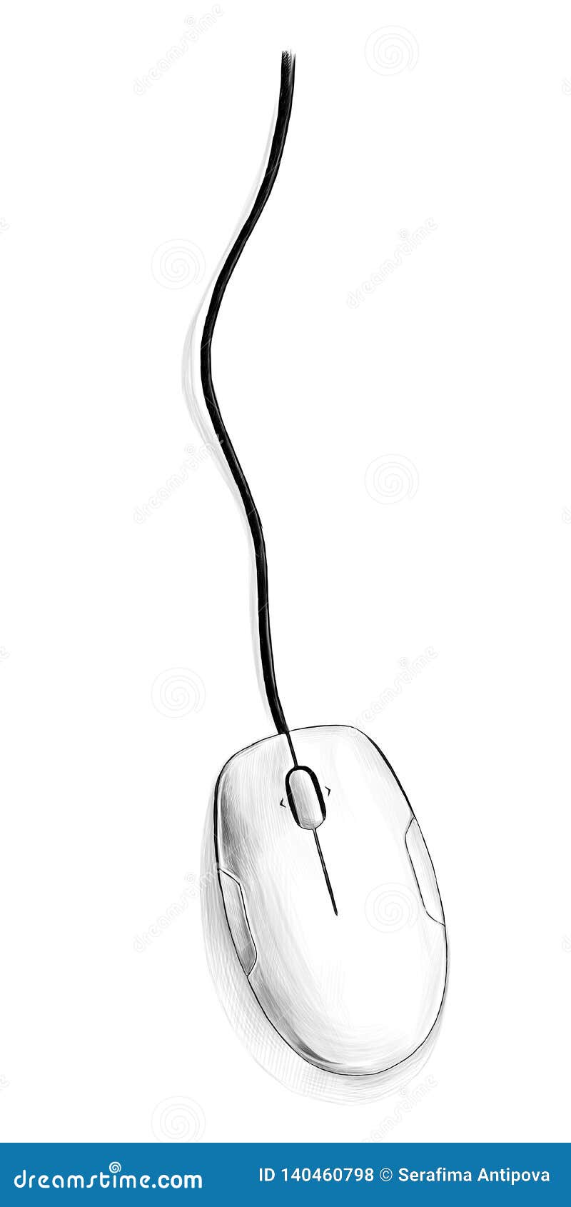 Computer Mouse Lying on the Table Top View Stock Vector - Illustration ...