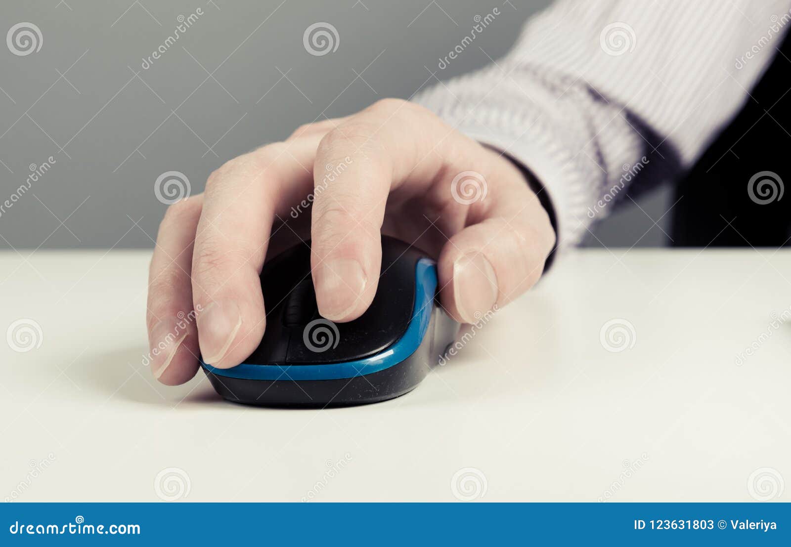 Computer mouse with hand stock image. Image of clicked - 123631803