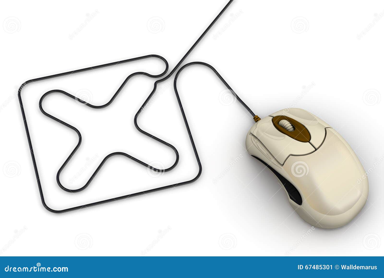 Computer mouse and X mark stock illustration. Illustration of labeling ...