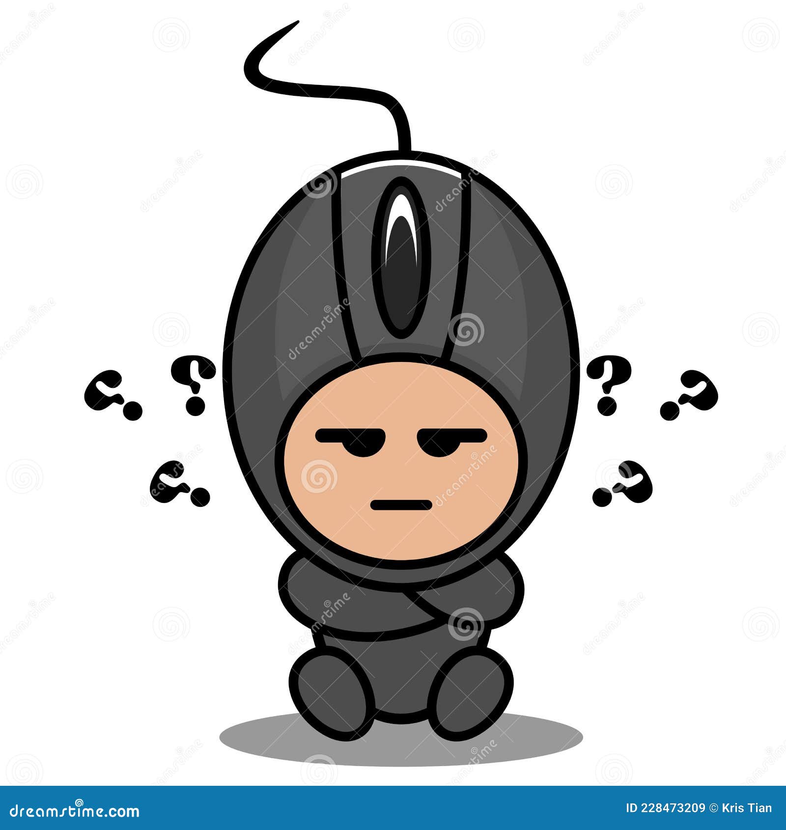 Computer Mouse Mascot Costume Confused Expression Stock Vector ...