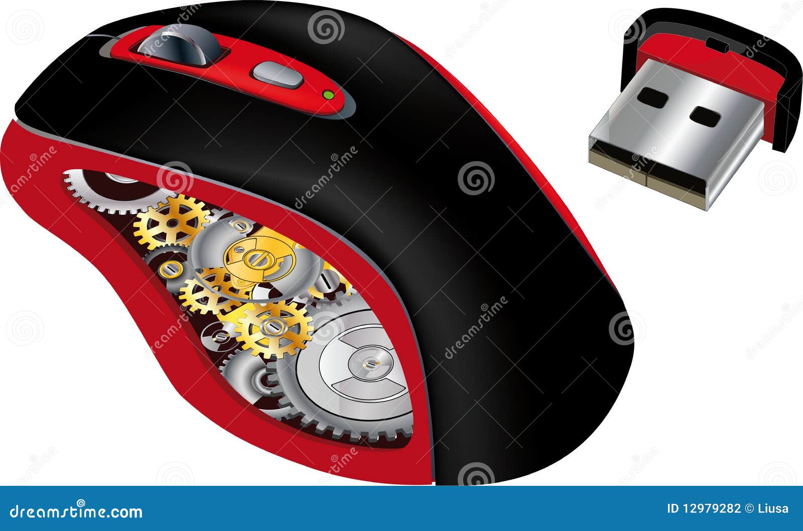 Computer Mouse and the Mechanism Stock Vector - Illustration of ...