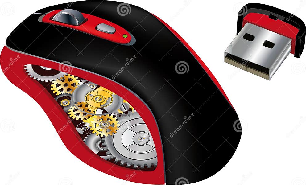 Computer Mouse and the Mechanism Stock Vector - Illustration of ...