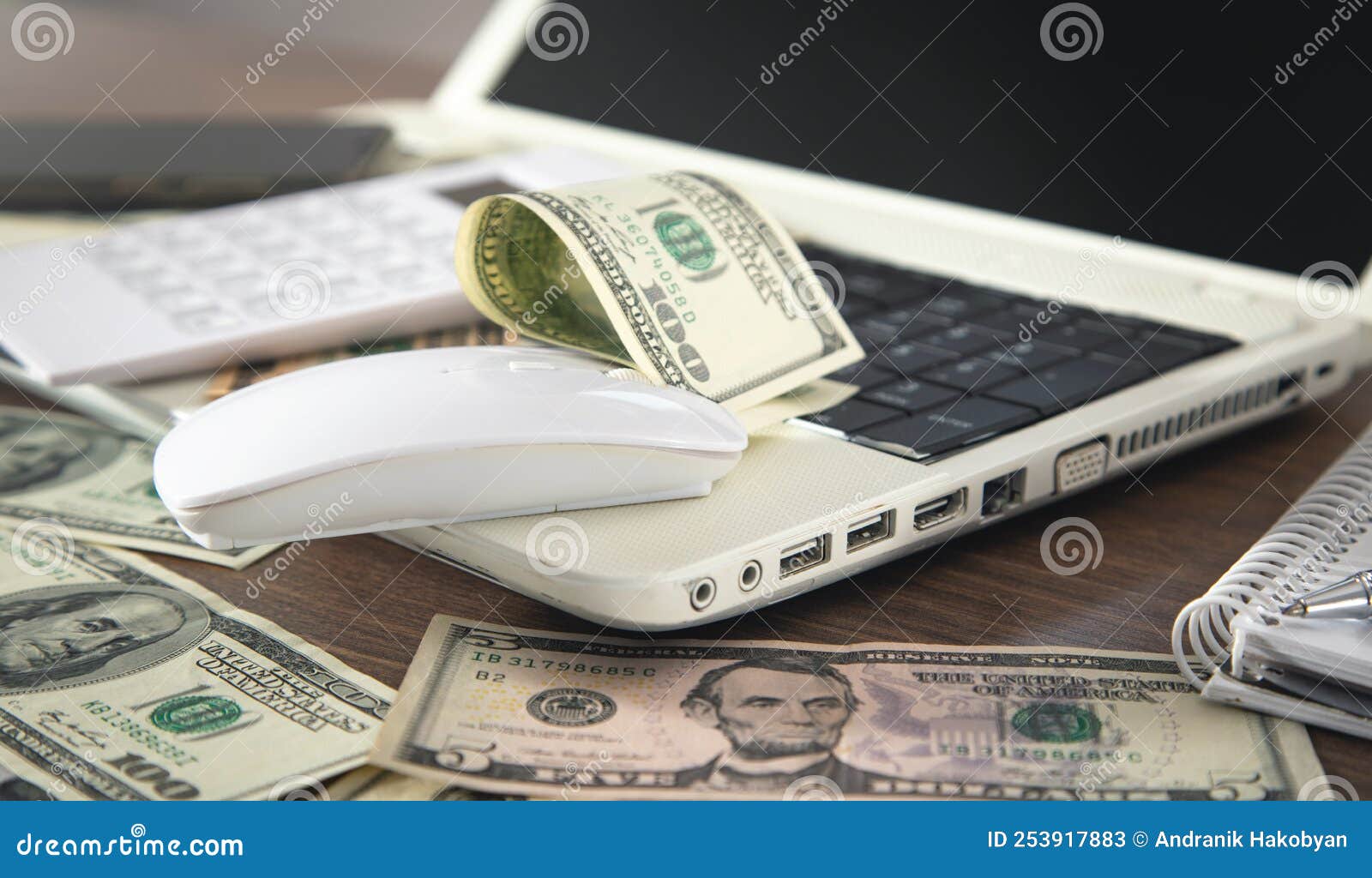 Computer Mouse and Money on Computer Keyboard Stock Image - Image of ...