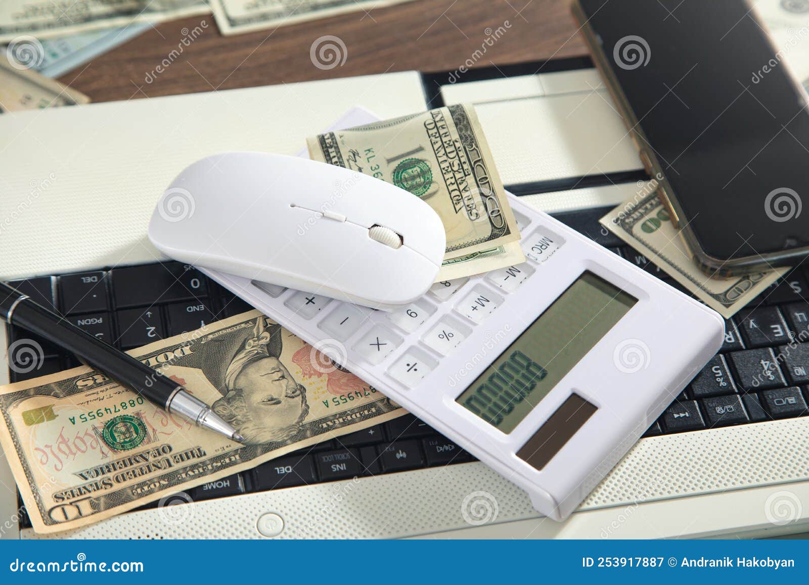 Computer Mouse and Money on Computer Keyboard Stock Image - Image of ...
