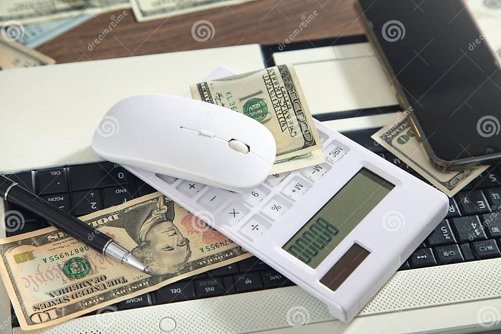 Computer Mouse and Money on Computer Keyboard Stock Image - Image of ...