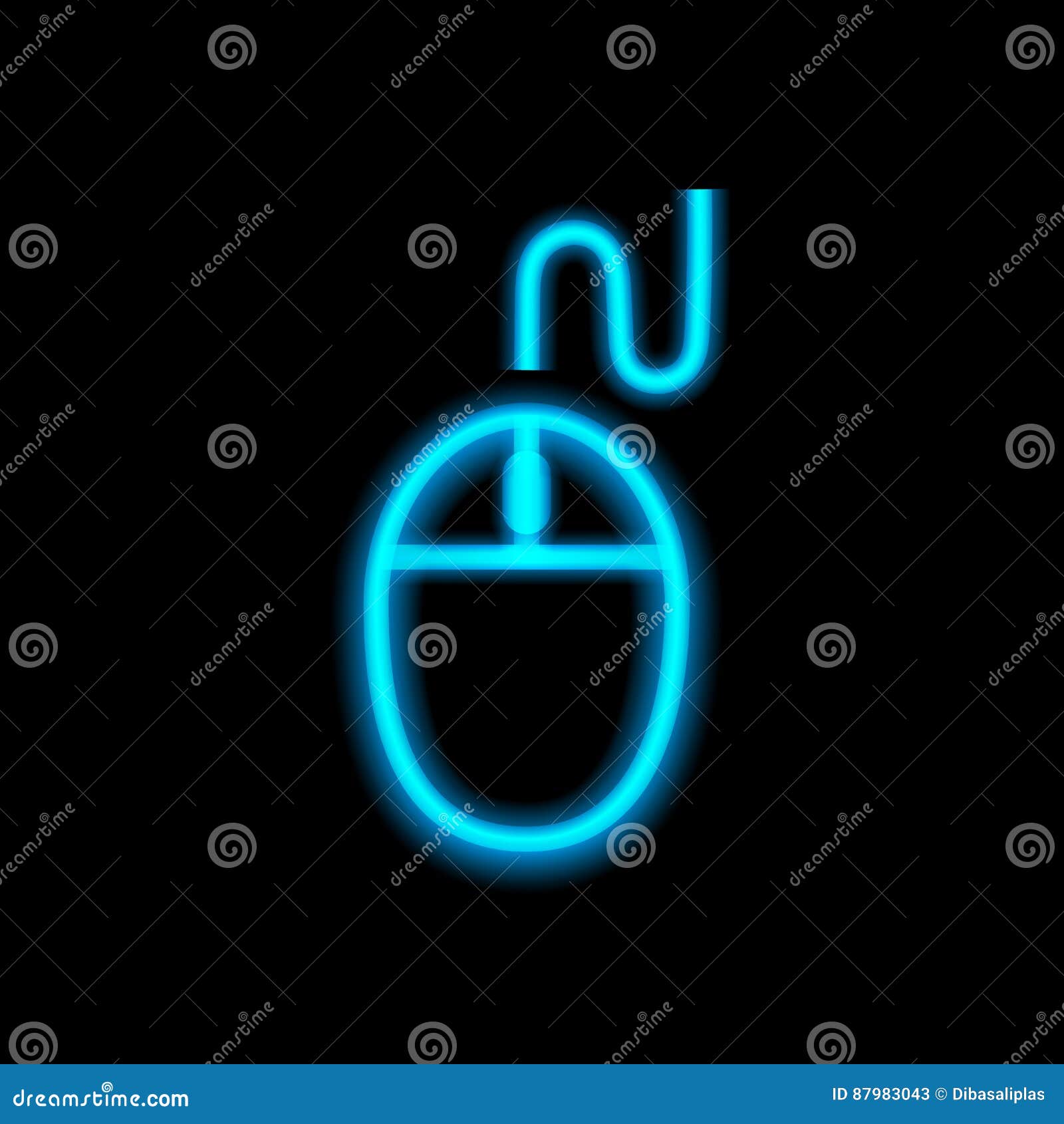 Computer Mouse Neon Lights. Stock Vector - Illustration of neon, lights ...