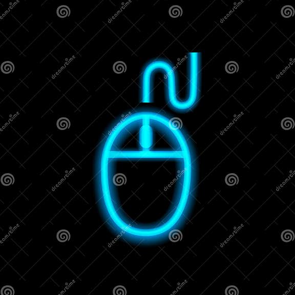 Computer Mouse Neon Lights. Stock Vector - Illustration of neon, lights ...