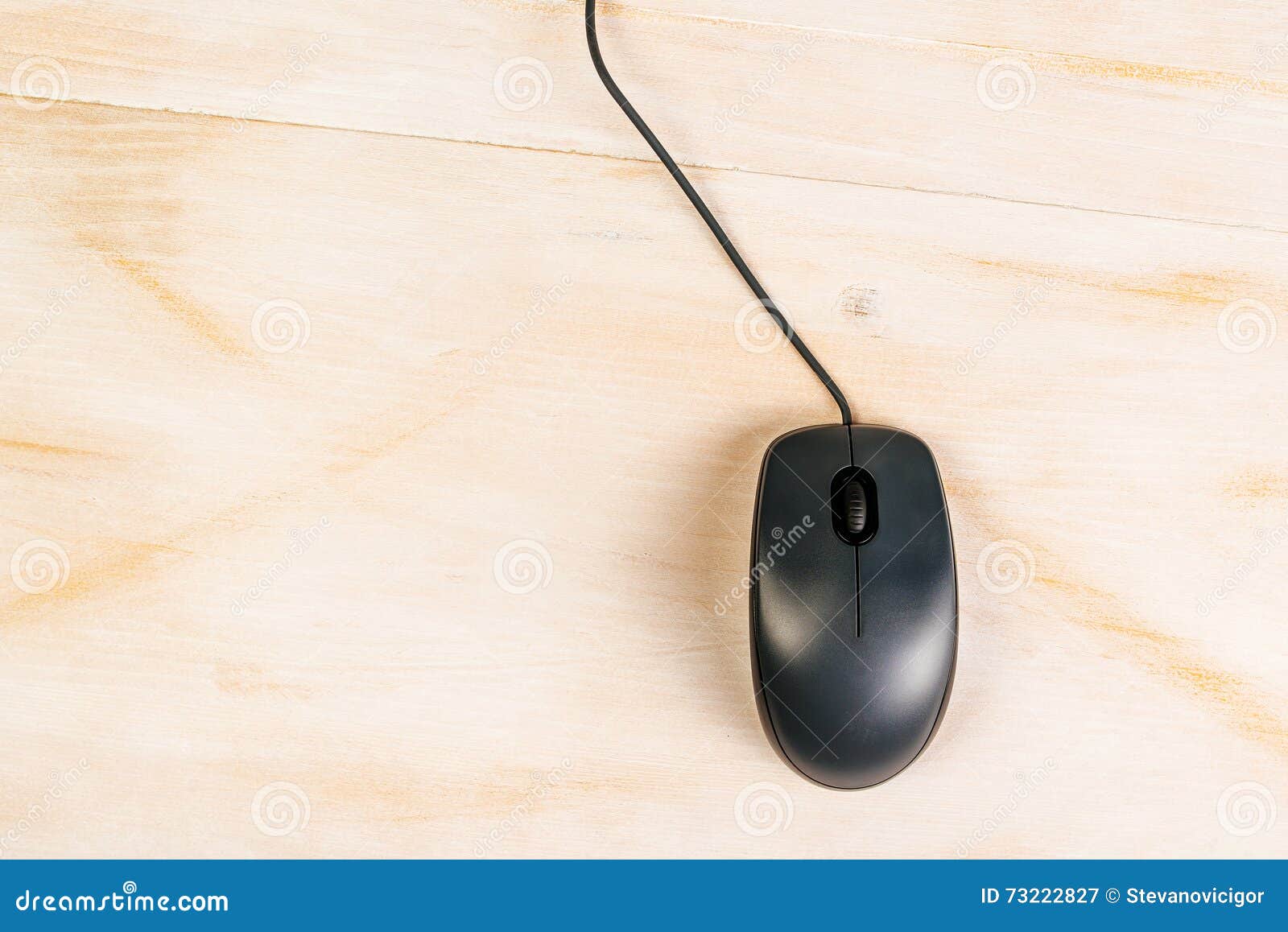 Computer Mouse on Office Desk, Top View Stock Image - Image of view ...