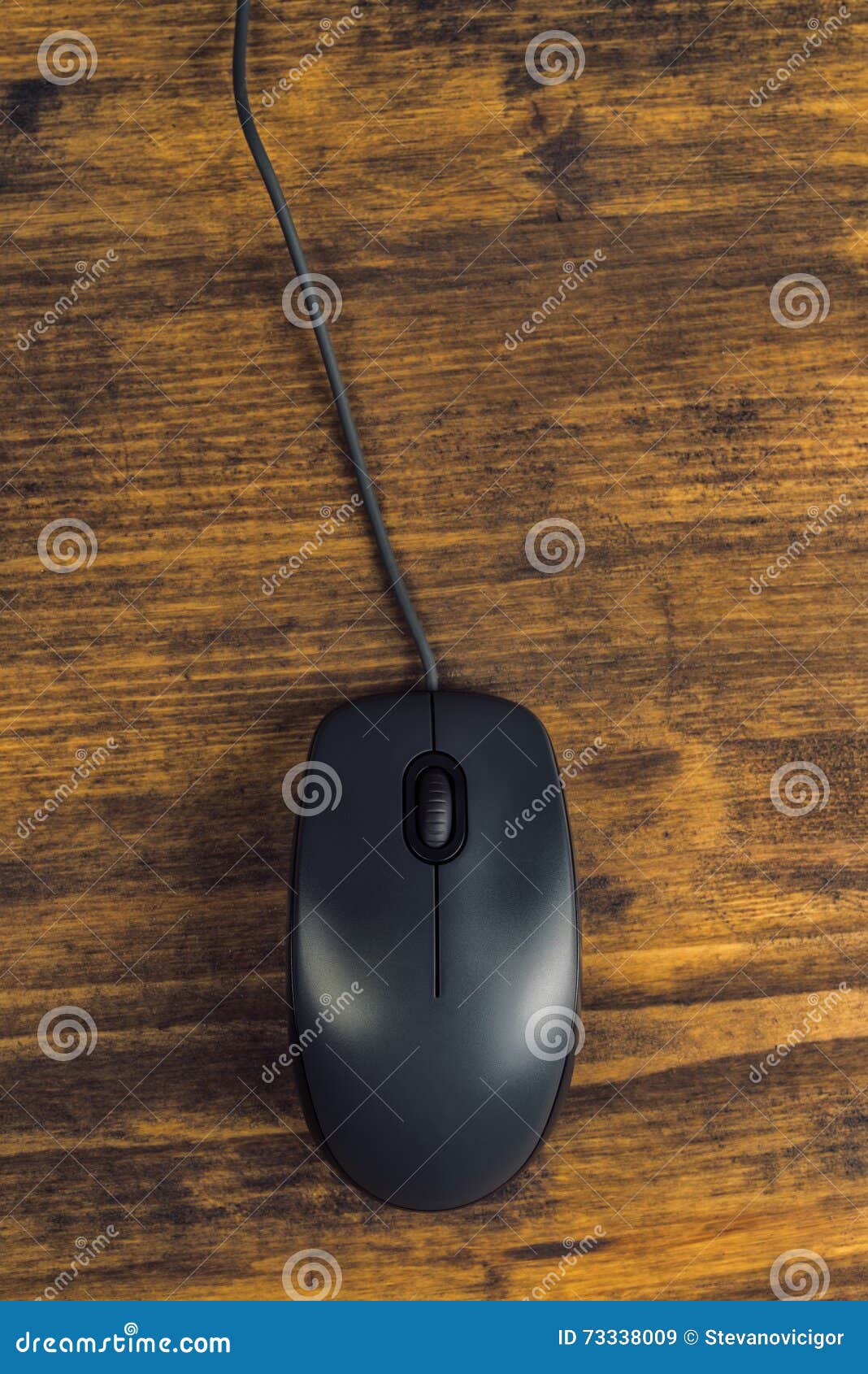 Computer Mouse on Office Desk, Top View Stock Image - Image of computer ...