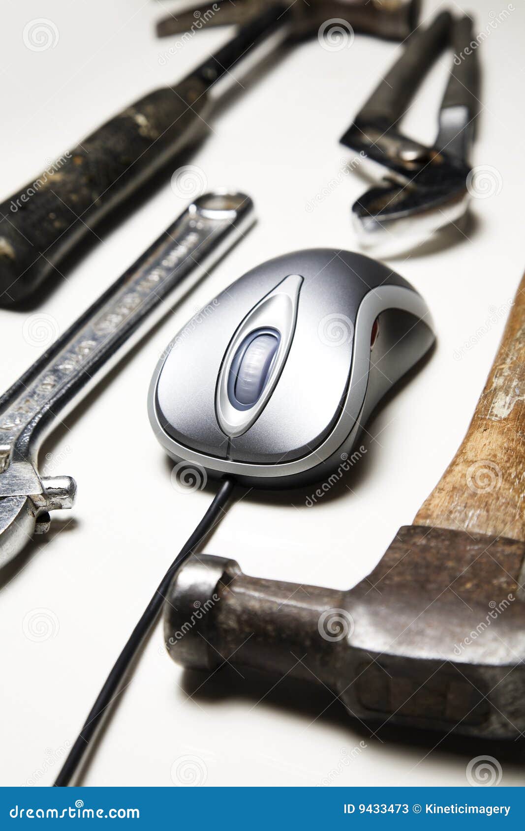 Computer Mouse and Old Tools Stock Image - Image of online, computer ...