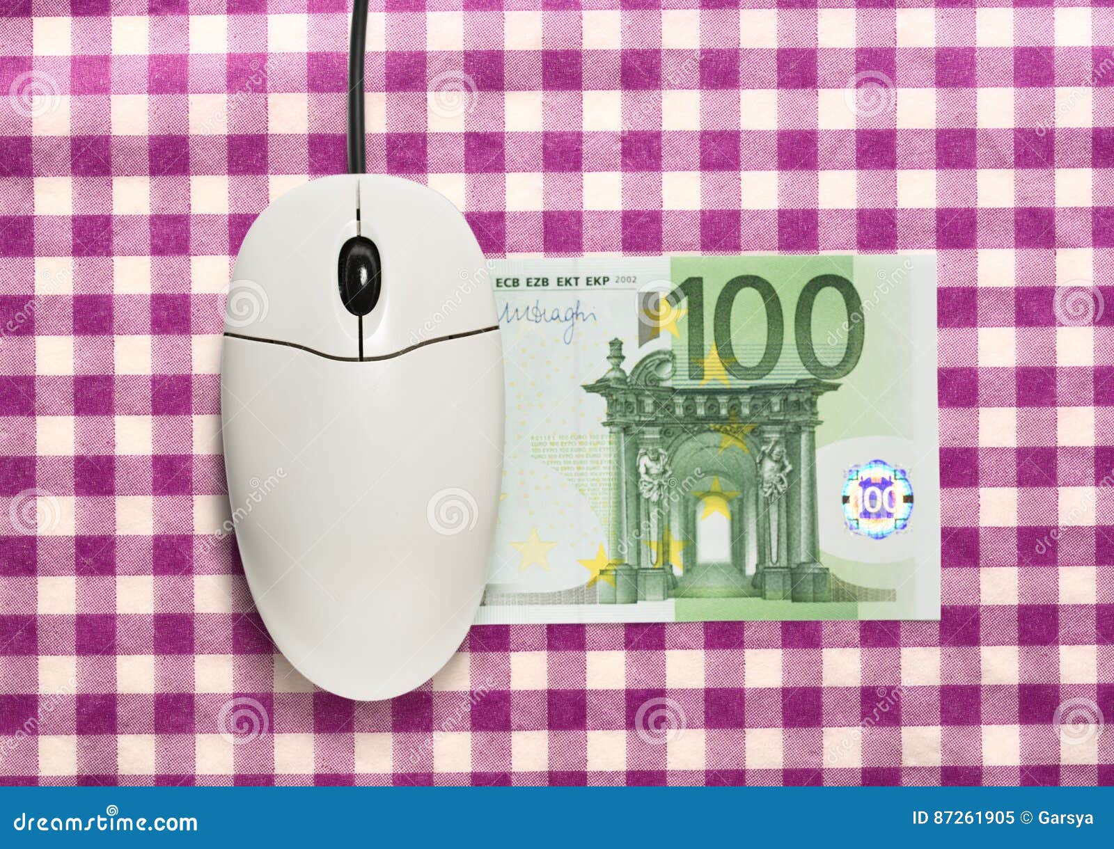 Computer Mouse and One Hundred Euro Banknote Stock Image - Image of ...