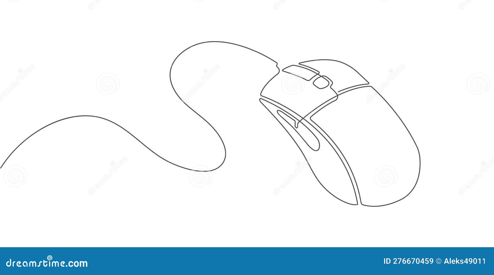 Computer Mouse.One Line Drawing.Linear Style.Vector Illustration Stock ...