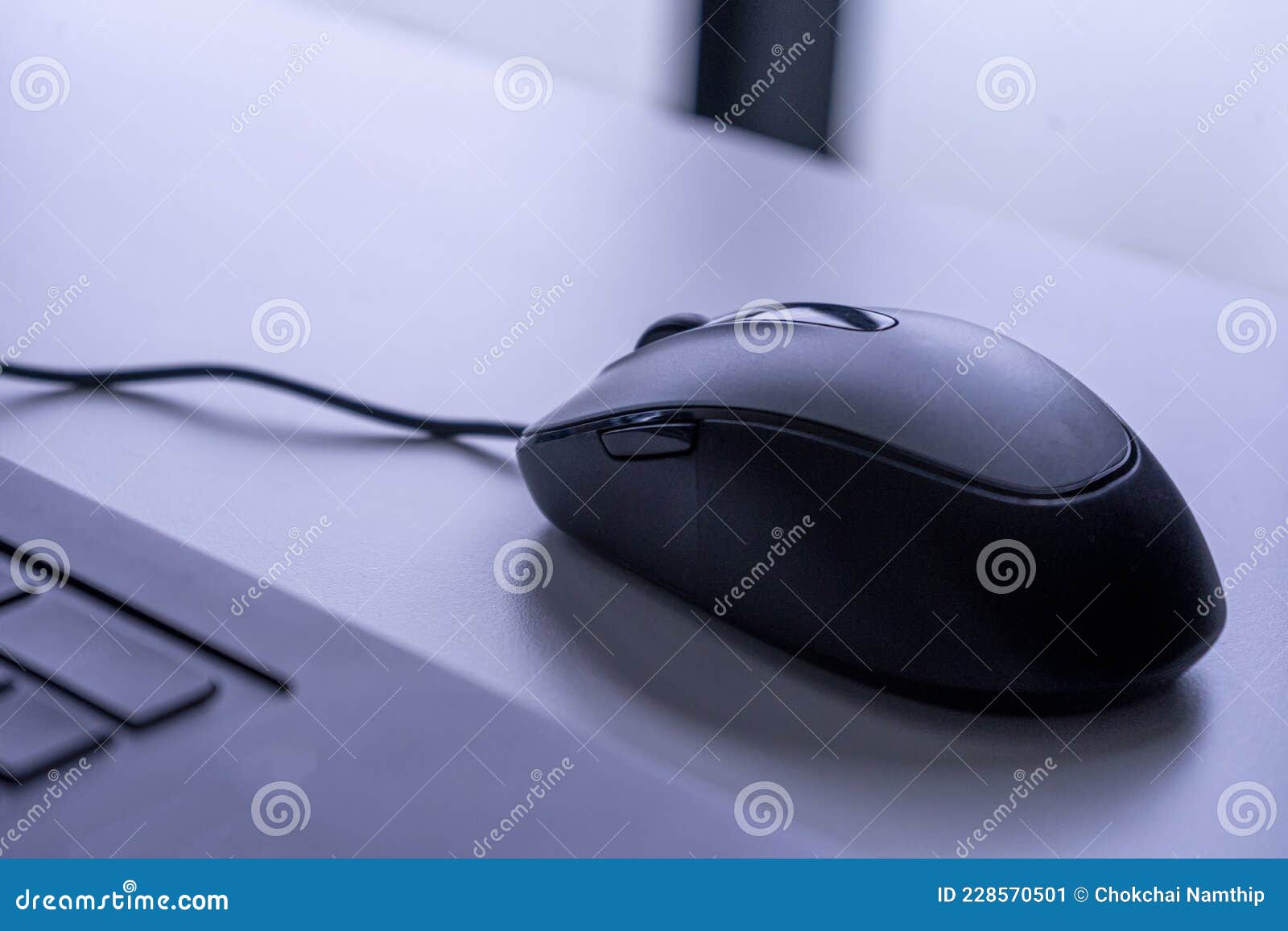 Computer Mouse Optic on Table in Work Office Stock Image - Image of ...