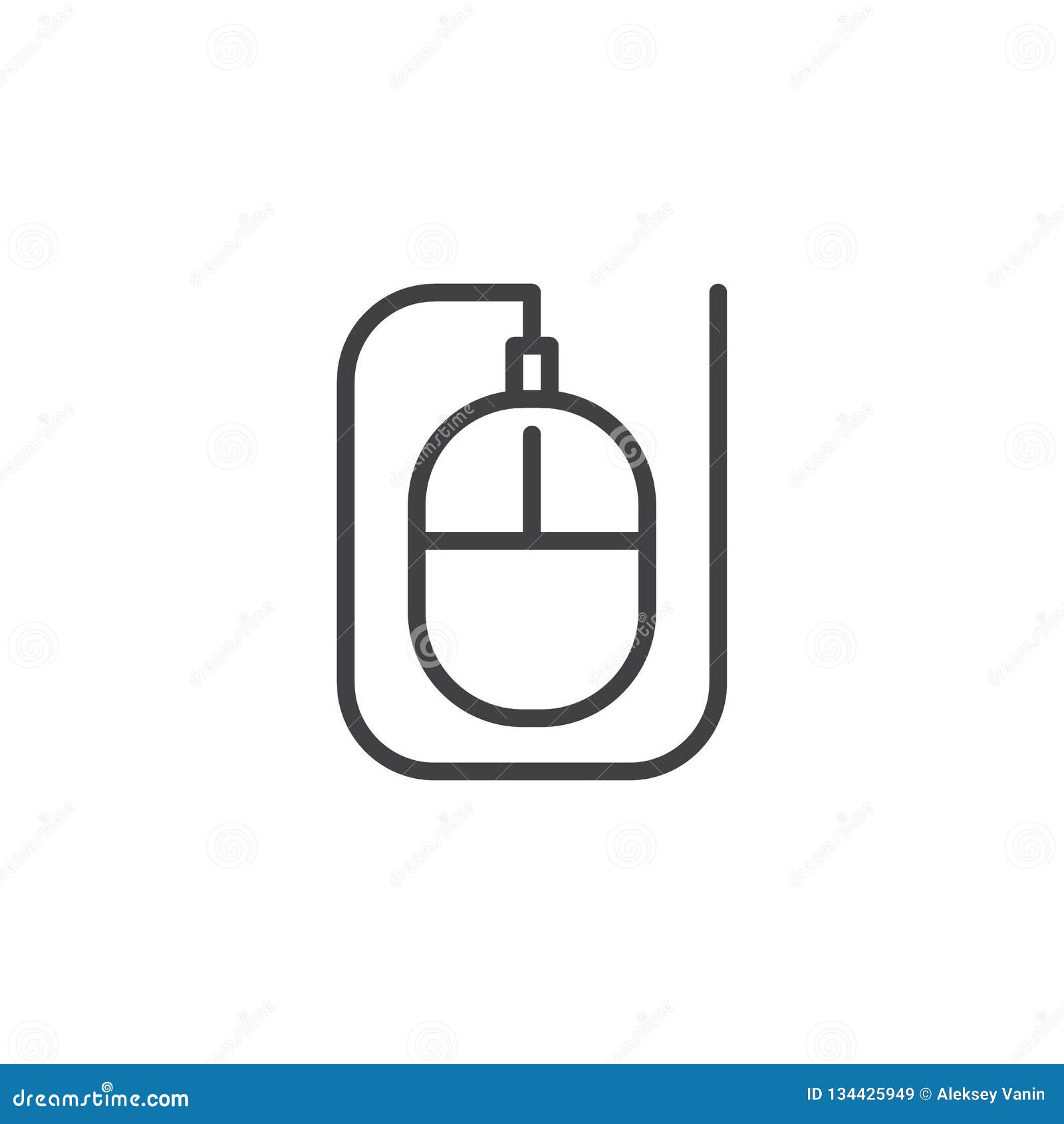 Computer Mouse Outline Icon Stock Vector - Illustration of computer ...