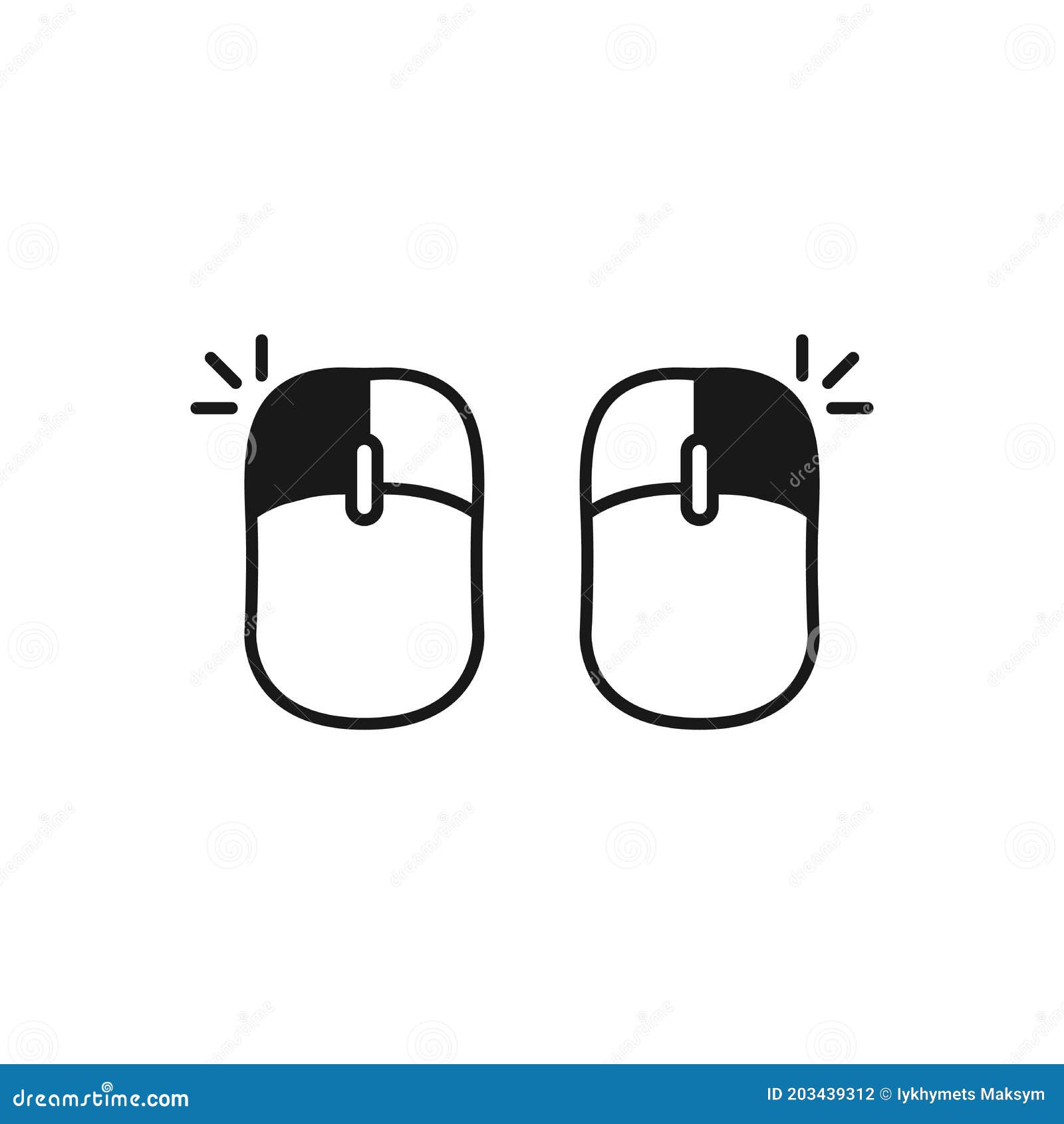 Computer Mouse Outline Icon Symbol Set on White Background Vector ... Computer Mouse Outline Icon Symbol Set on White Background Vector ...
