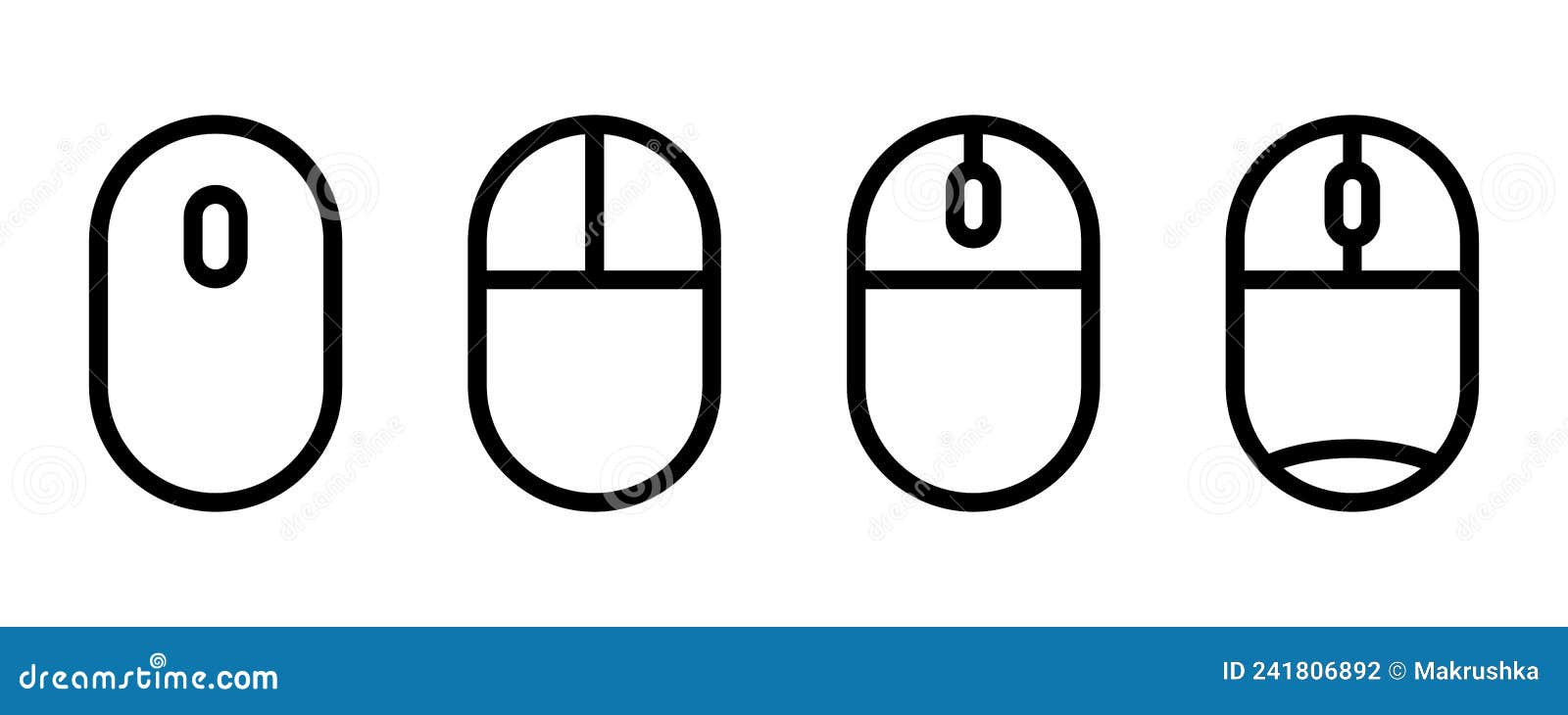 Computer Mouse. Outline Computer Mouse Icons Set. Cursor Symbol Stock ...