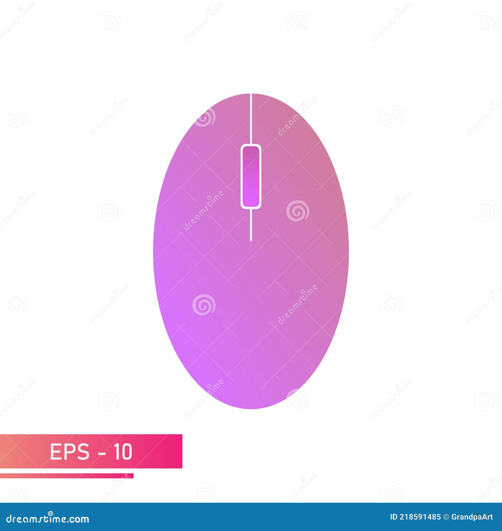 Computer Mouse, Oval Shape with a Wheel in Pink Gradients. on a White ...