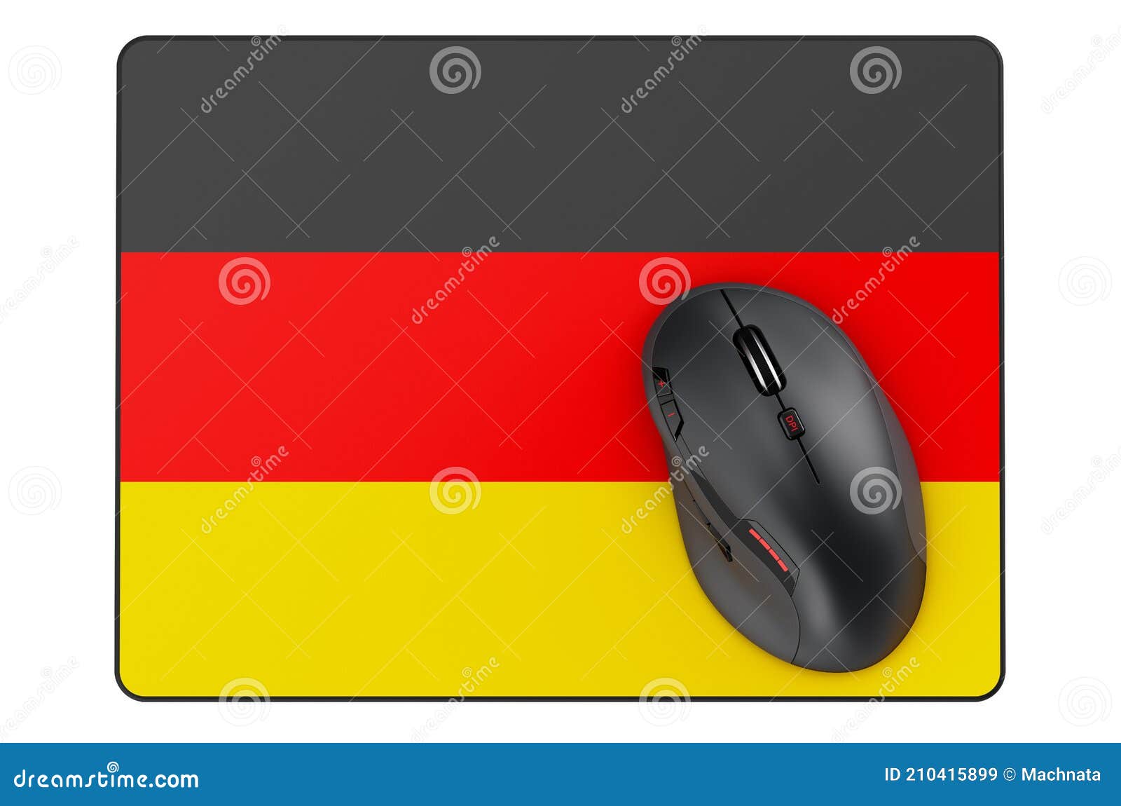 Computer Mouse and Mouse Pad with Germany Flag, 3D Rendering Stock ...