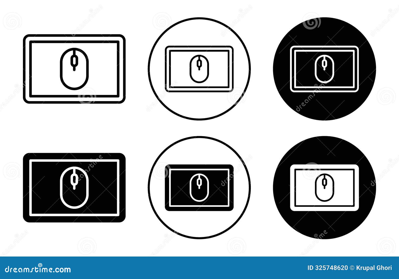 Computer Mouse Pad Icon Collection of Outline Thin Line Symbol or Sign ...