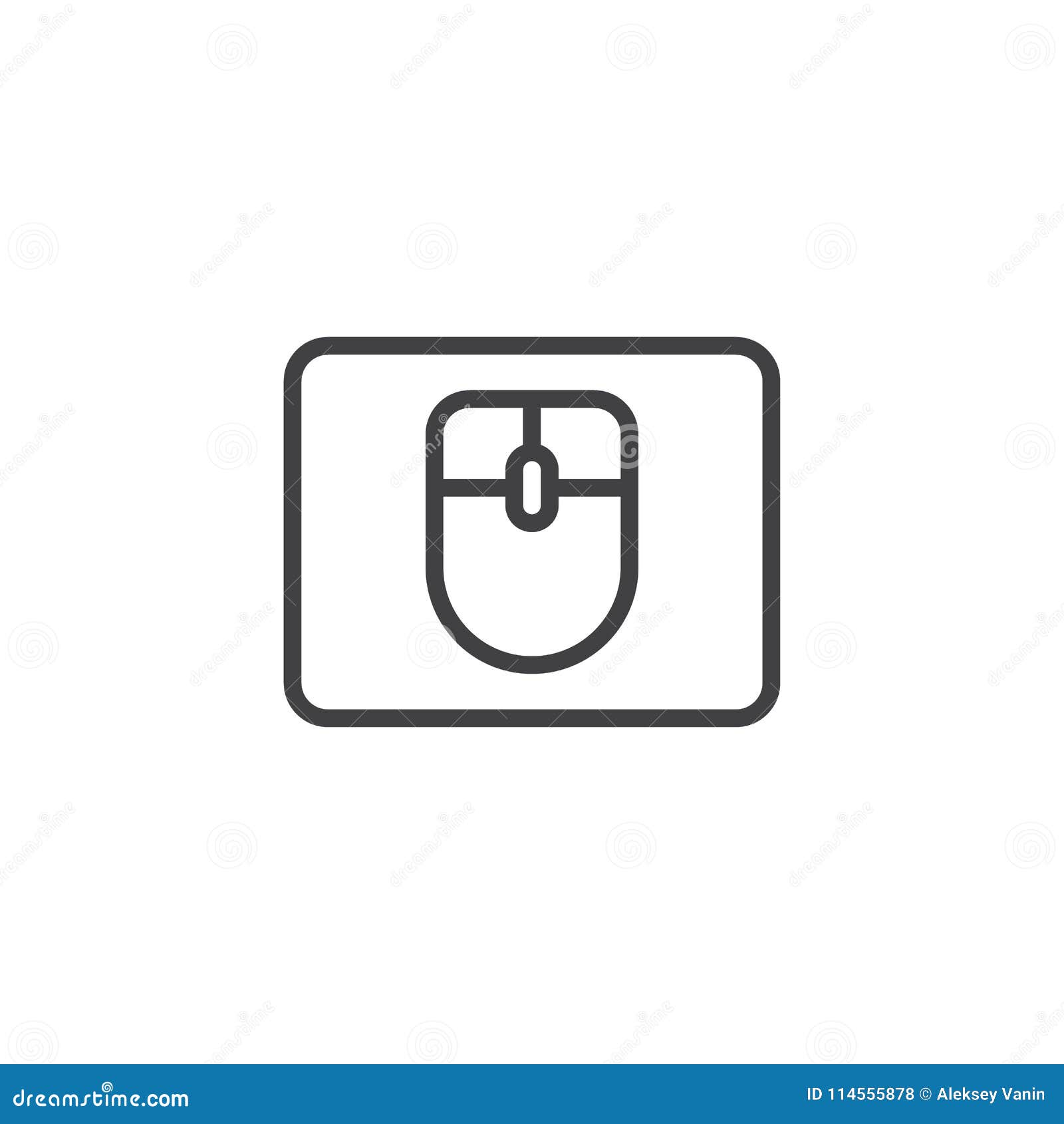 Computer Mouse Pad Outline Icon Stock Vector - Illustration of linear ...