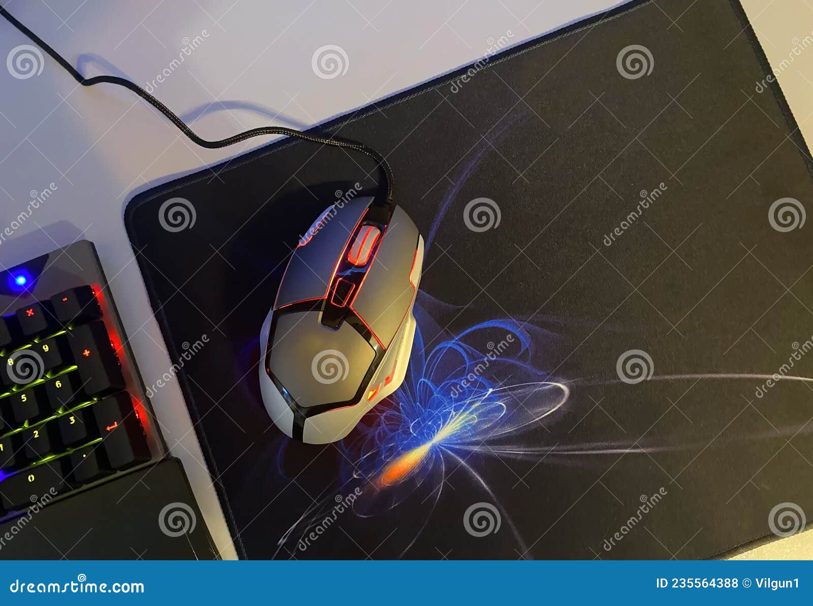 Computer Mouse Pad with RGB Backlight. RGB Illumination of a Computer ...