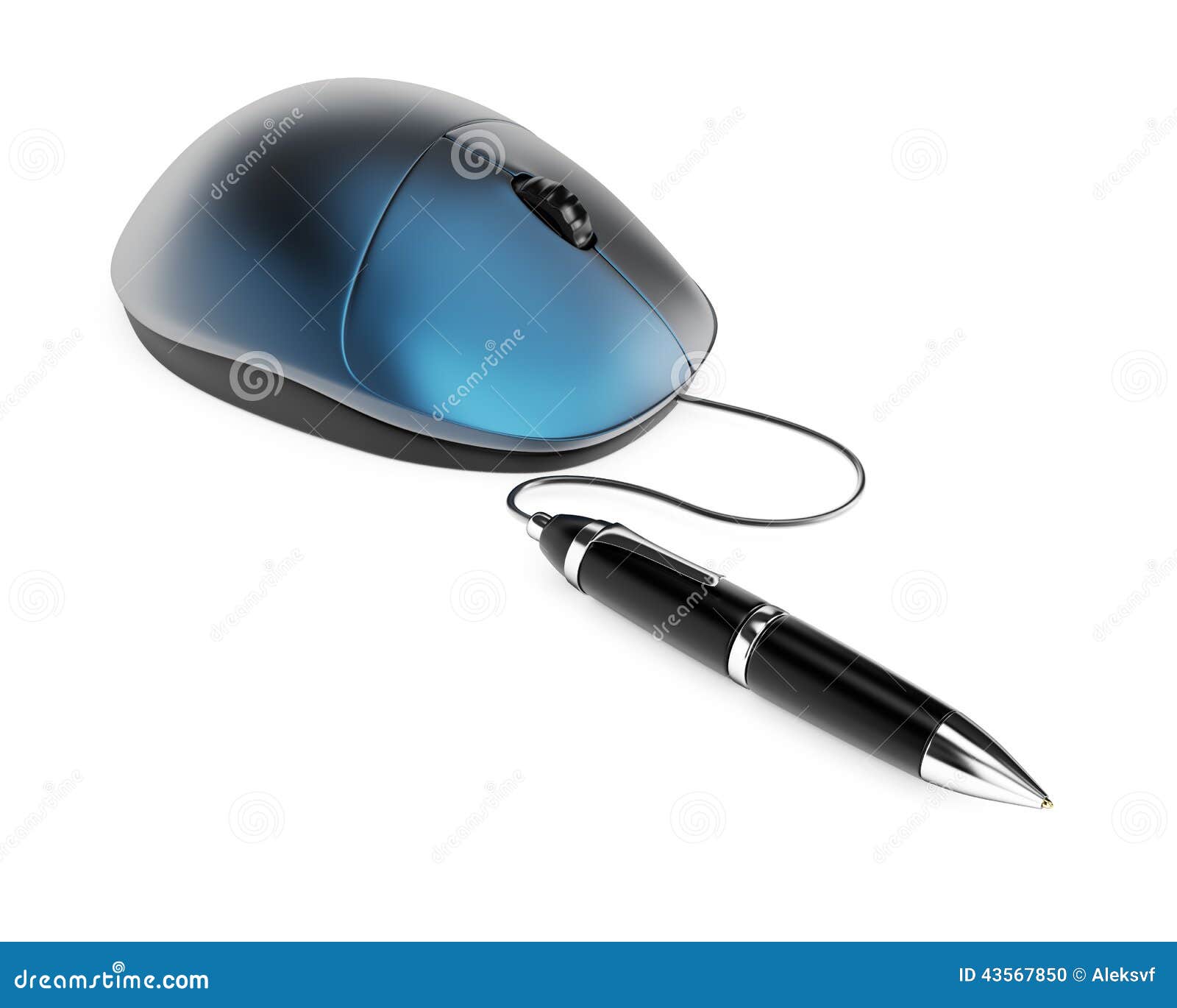 Computer mouse with pen stock illustration. Illustration of signature ...