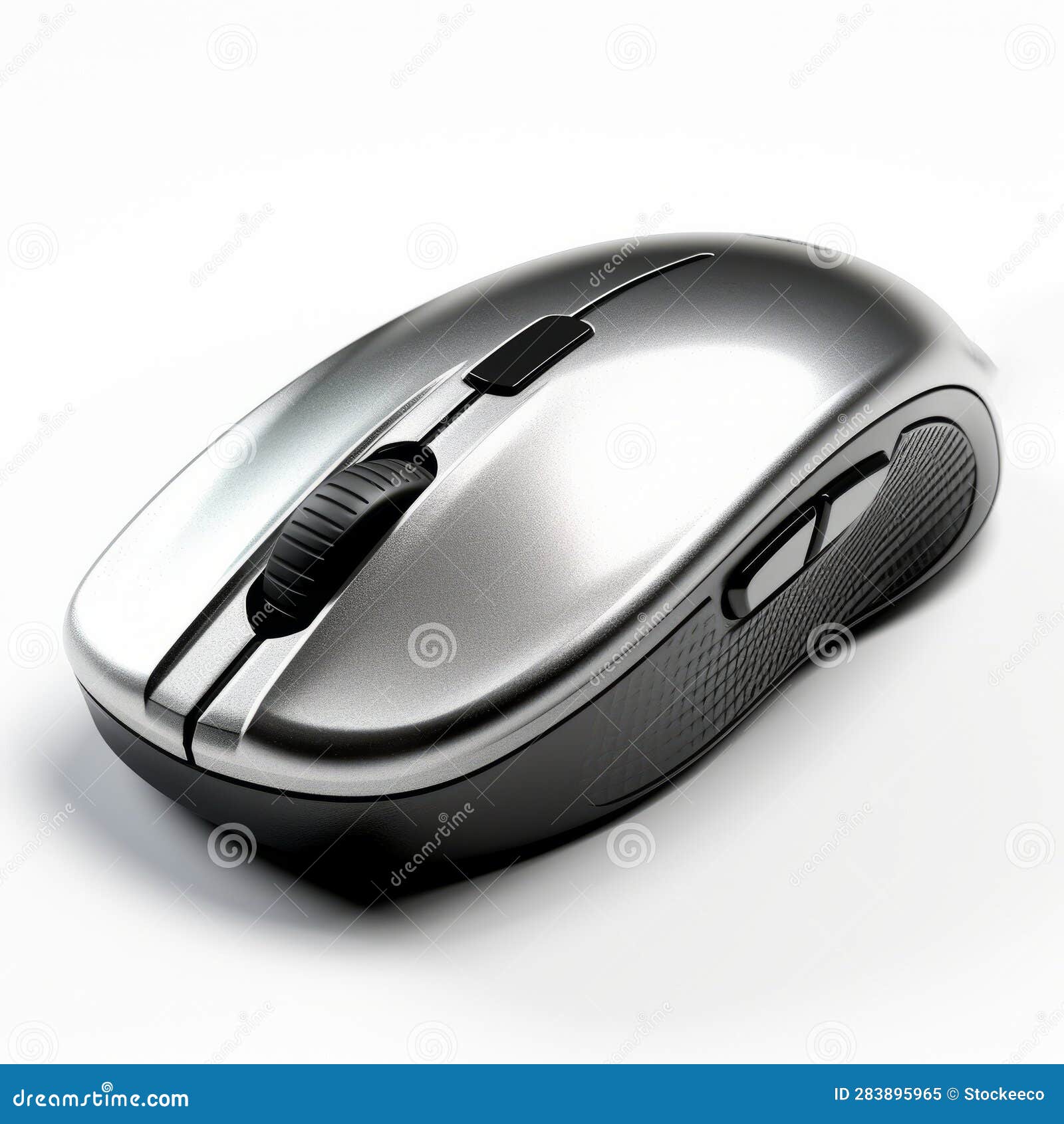 Realistic Silver Black Computer Mouse: Hyper-detailed Rendering Stock ...