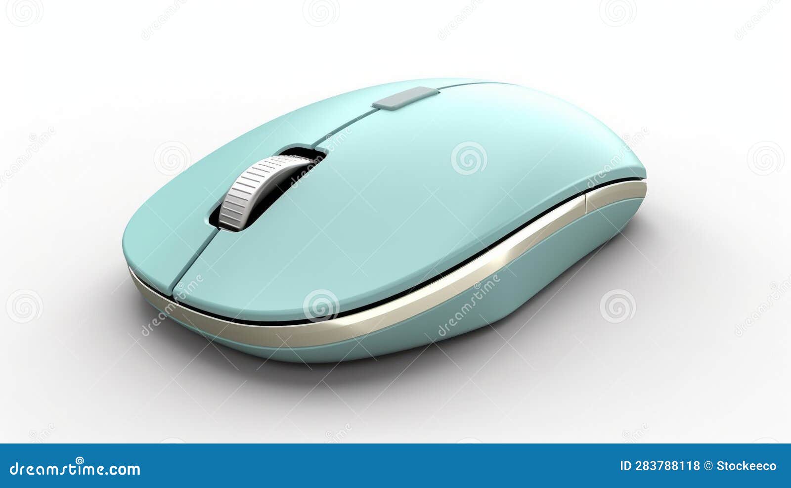 Sleek Blue Mouse with Silver Button - Stylish and Colorful Design Stock ...