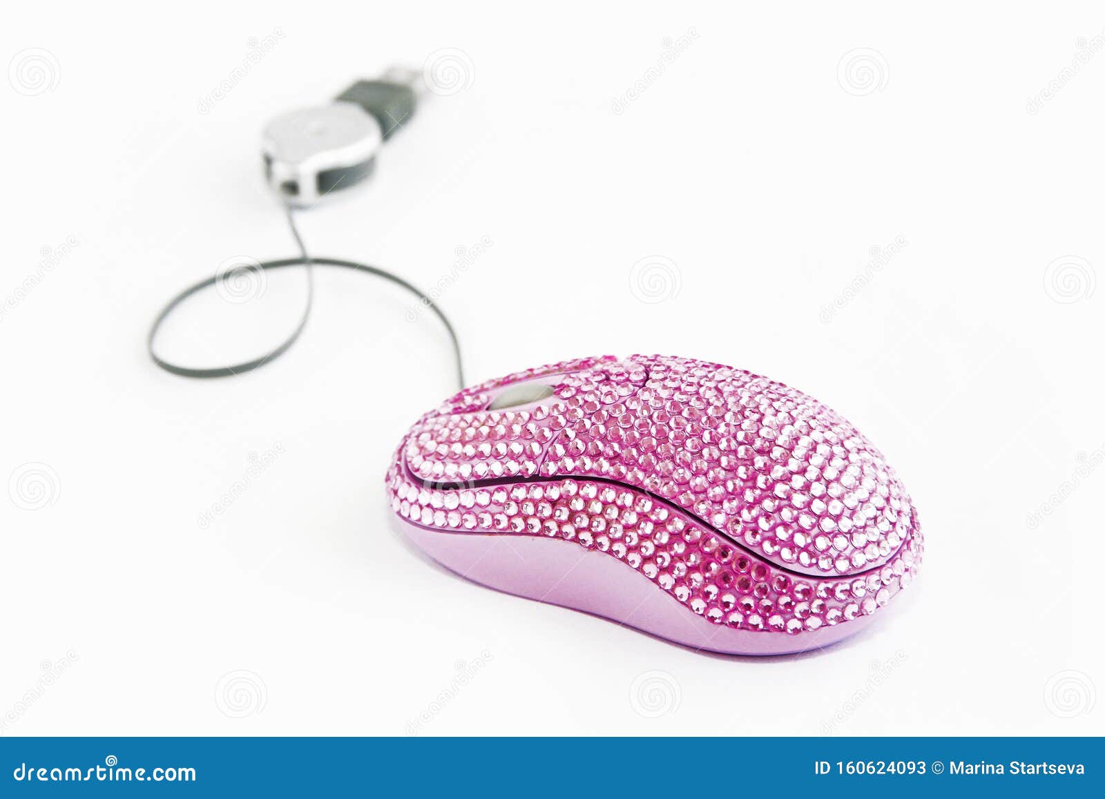 Computer Mouse, Pink Optical Manipulator with Decorative Rhinestones ...