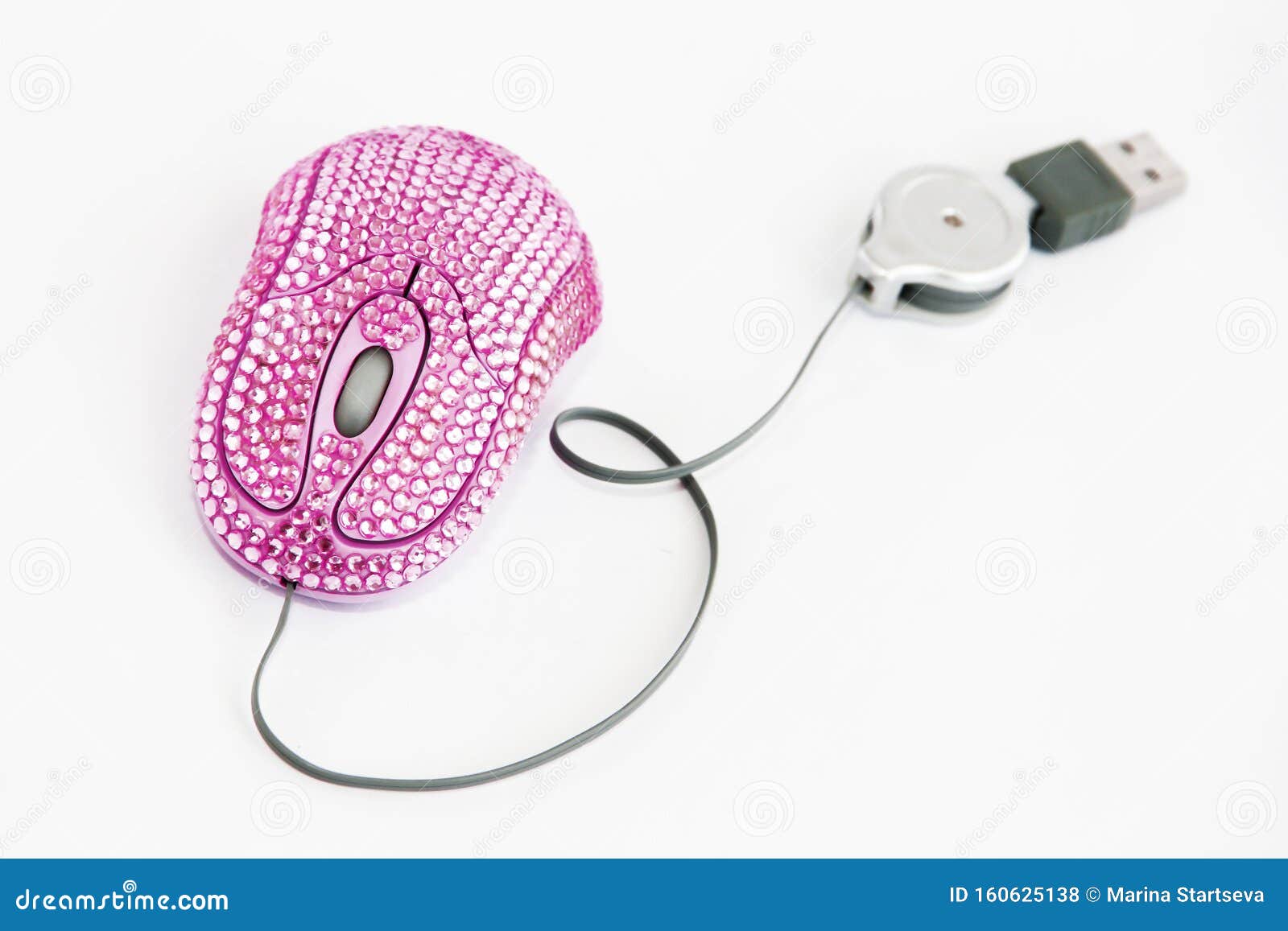 Computer Mouse, Pink Optical Manipulator with Decorative Rhinestones ...