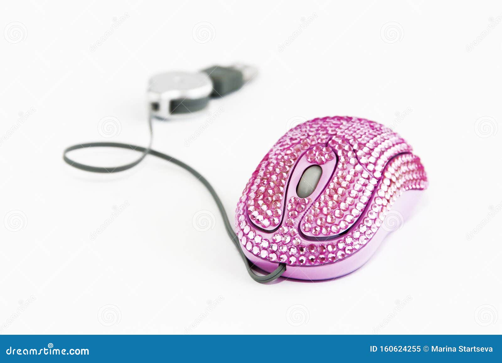 Computer Mouse, Pink Optical Manipulator with Decorative Rhinestones ...