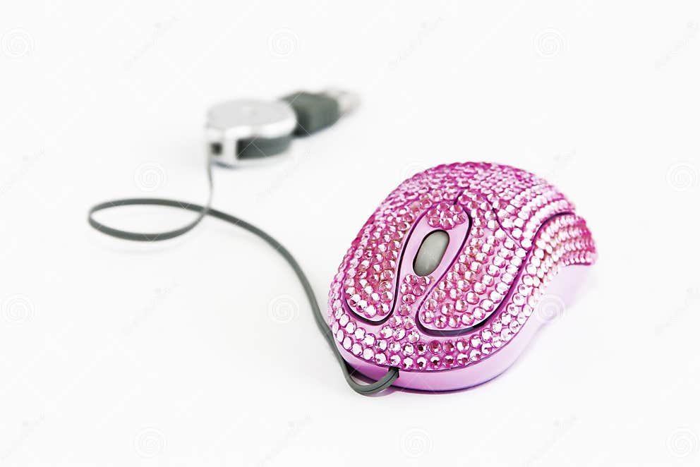 Computer Mouse, Pink Optical Manipulator with Decorative Rhinestones ...