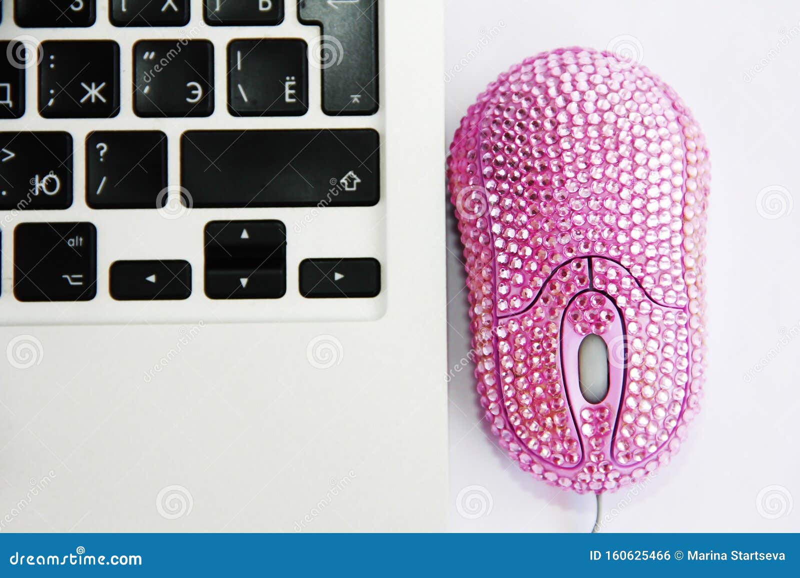 Computer Mouse, Pink Optical Manipulator with Decorative Rhinestones ...