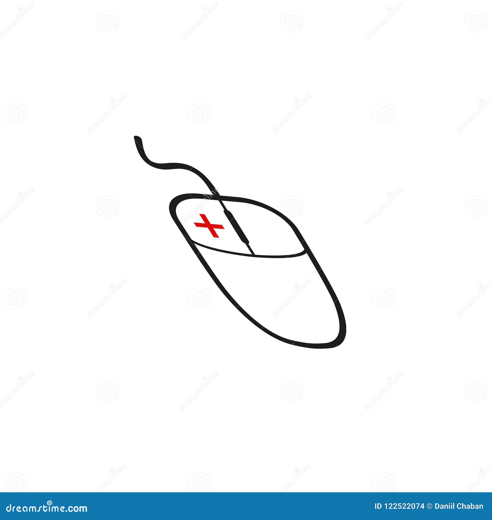 Computer Mouse with the Plus. Vector Illustration Stock Vector ...