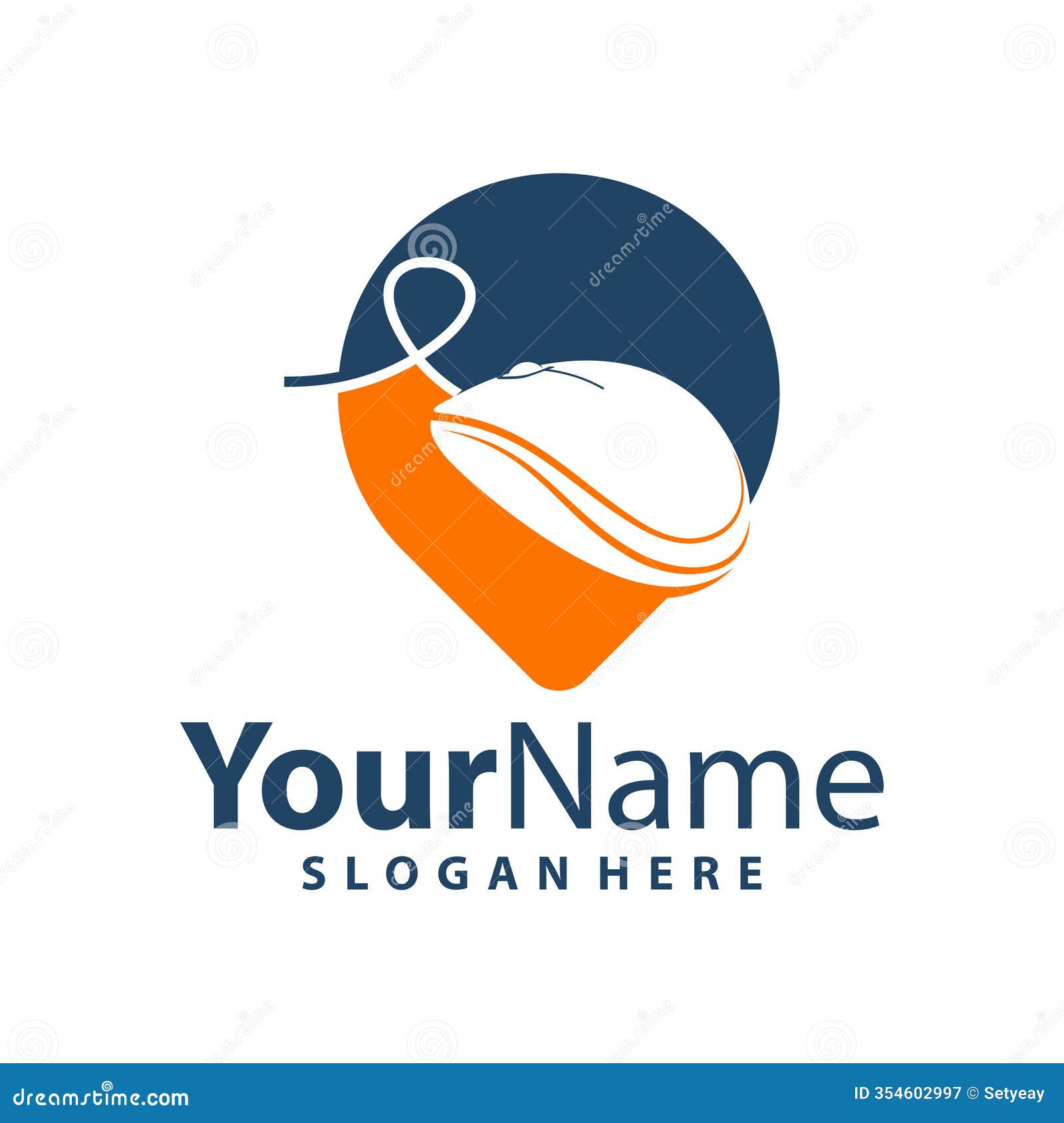 Computer Mouse with Point Logo Design Vector Illustration. Mouse Logo ...