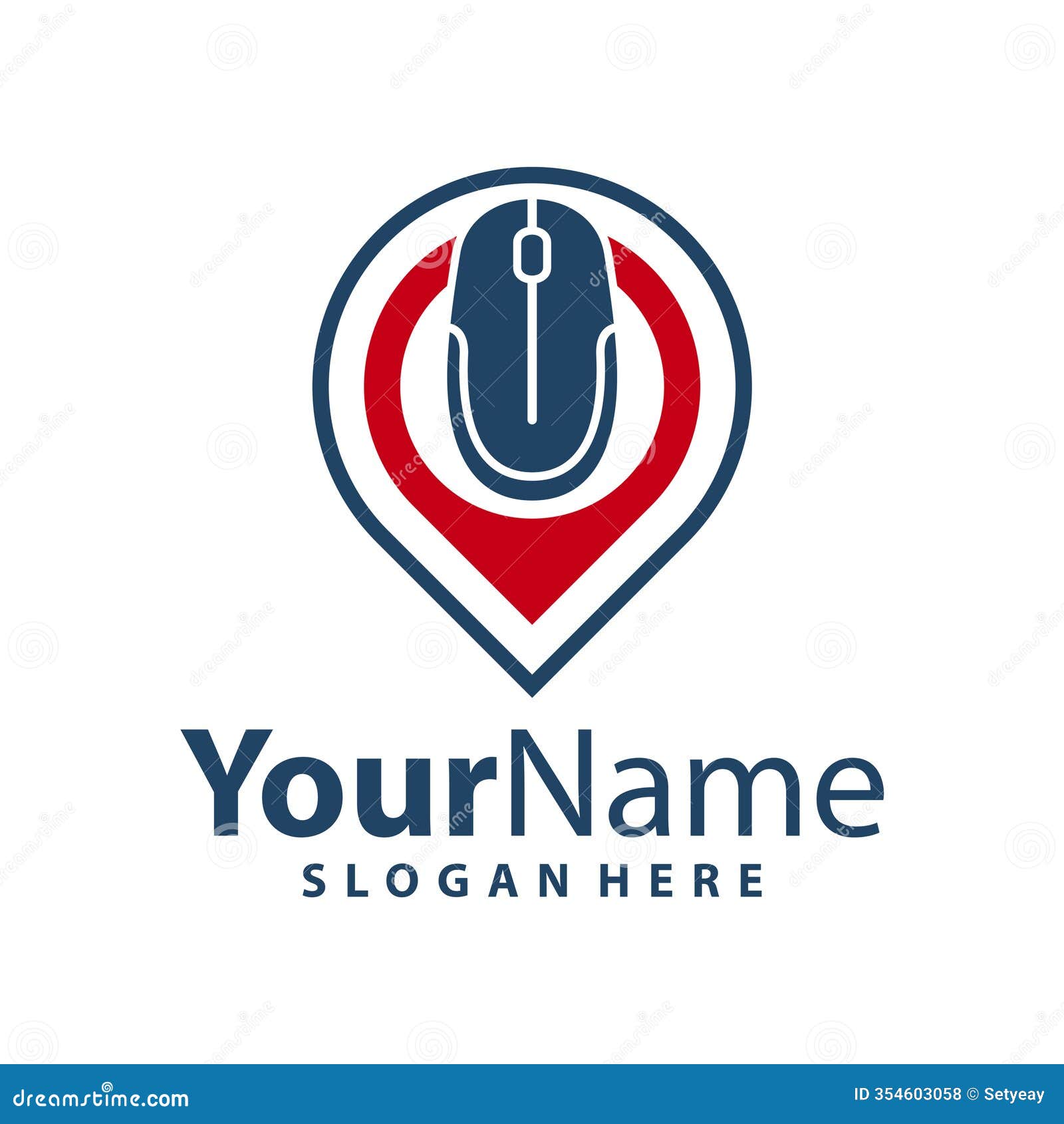 Computer Mouse with Point Logo Design Vector Illustration. Mouse Logo ...