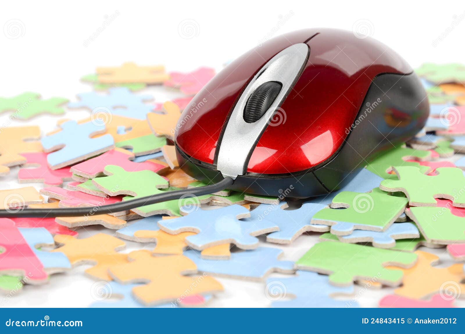 Computer mouse and puzzle stock image. Image of white - 24843415