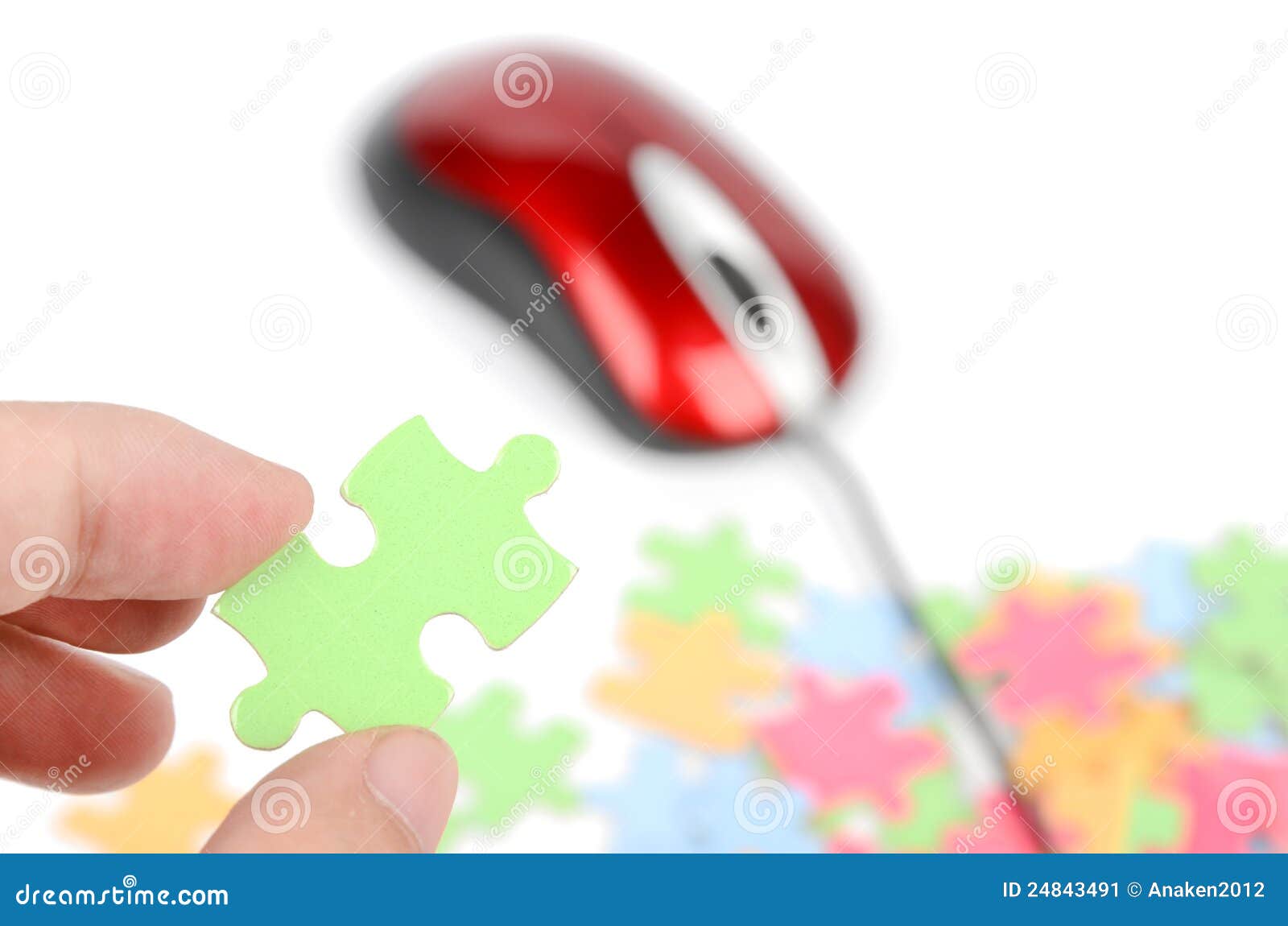 Computer mouse and puzzle stock image. Image of computer - 24843491